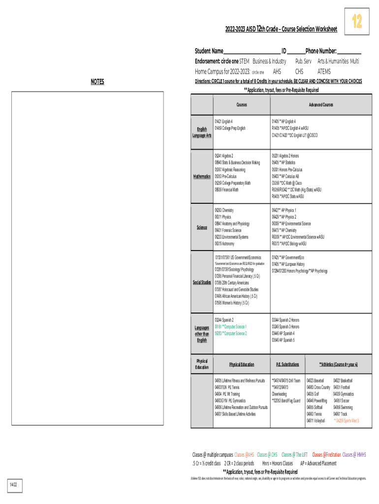 Fillable Online 5th Grade Course Selection Worksheet Morton Ranch Junior ... Fax Email Print ...