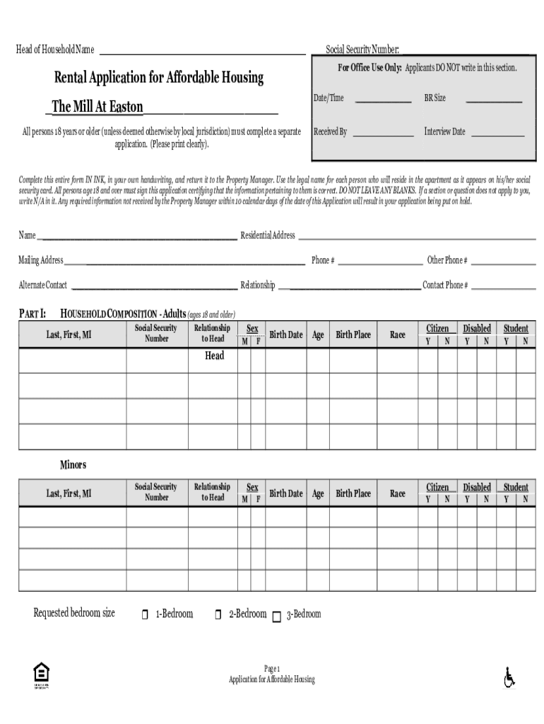 Fillable Online 100.1 Application for Admission - B'nai B'rith Fax ...