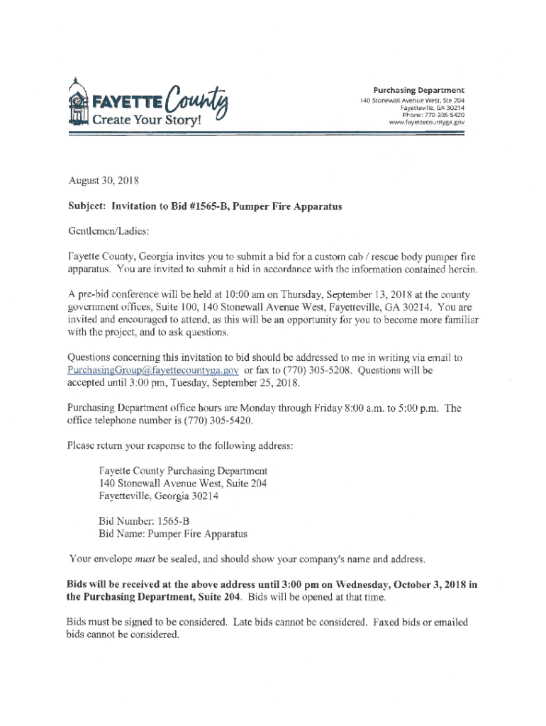 Fillable Online Sample Invitation to Bid Format - BC Construction Association Fax Email Print ...