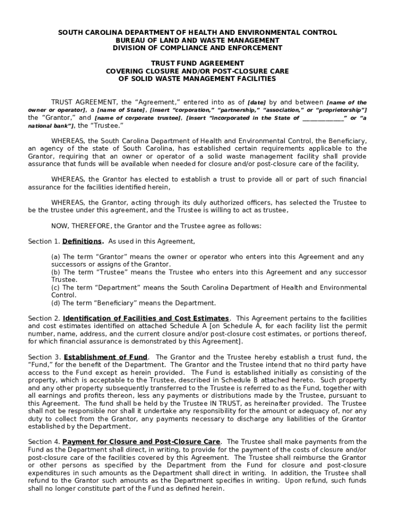 S: Bureau of Land and Waste Management - SCDHEC Doc Template | pdfFiller