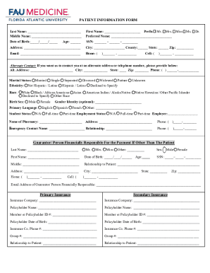 Fillable Online FAU Medicine New Patient Consent Form. New Patient ...