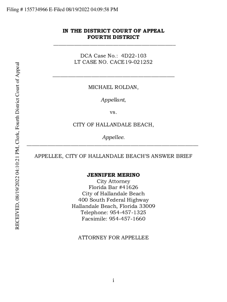 Fillable Online DCA Case No.: 4D22-103 LT CAS - Florida Courts Fax ...