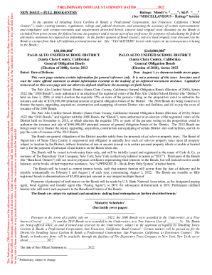 Fillable Online PRELIMINARY OFFICIAL STATEMENT DATED... Fax Email Print ...