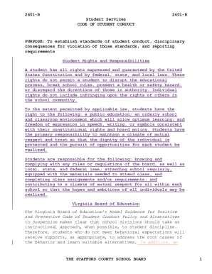 Fillable Online Code of Student Rights, Responsibilities, and Behavior - 516.3 Fax Email Print ...
