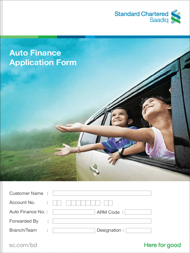 Fillable Online Saadiq Auto Finance Application Form - Standard ...