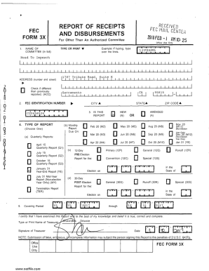 Fillable Online Form 3X Report Of Receipts And Disbursement :: Official ...