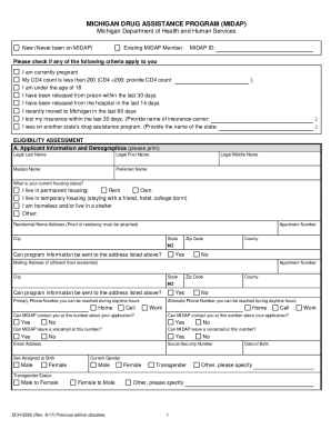Fillable Online Michigan Drug Assistance Program (MIDAP) - State of ...