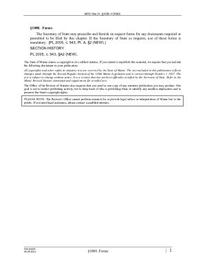 Fillable Online legislature maine 1008. Forms 1008. Forms The Secretary ...