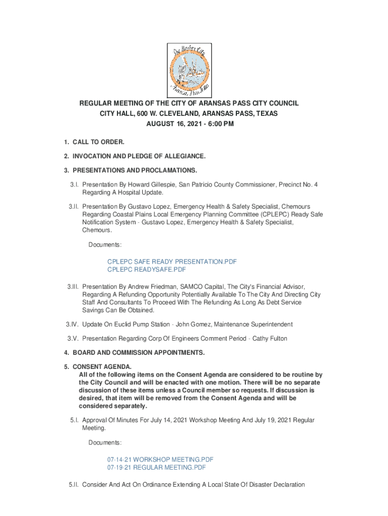Fillable Online Presentation By Howard Gillespie, San Patricio County ...