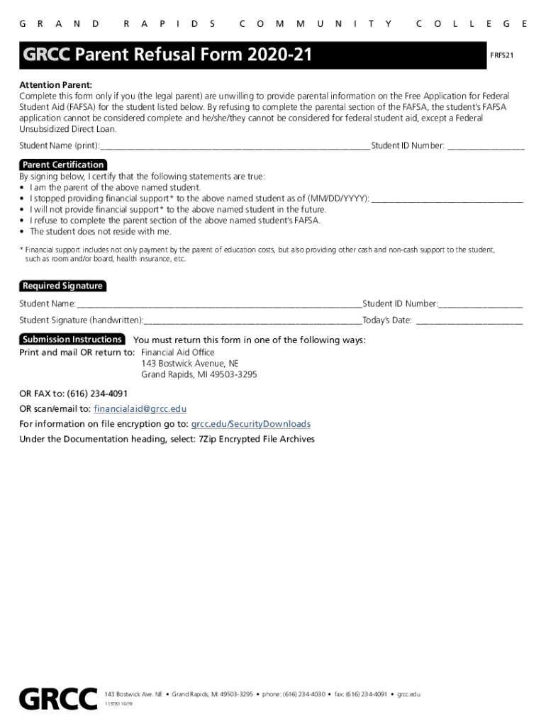 Fillable Online Parent Refusal to Provide Information Form Fax Email Print - pdfFiller