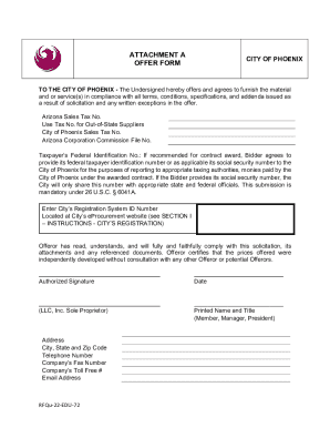 Fillable Online Offer Forms - Arizona State Procurement Office - az.gov ...