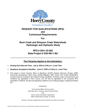 Fillable Online REQUEST FOR QUALIFICATIONS (RFQ) and Contractual ... Fax Email Print - pdfFiller