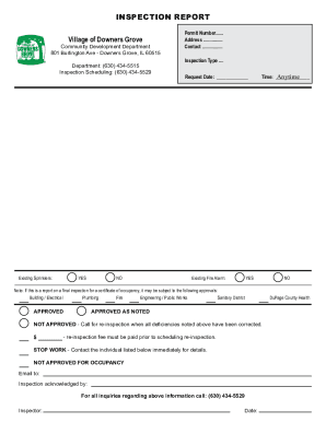 Fillable Online Community Development Inspection Report - (Revision 21. ...