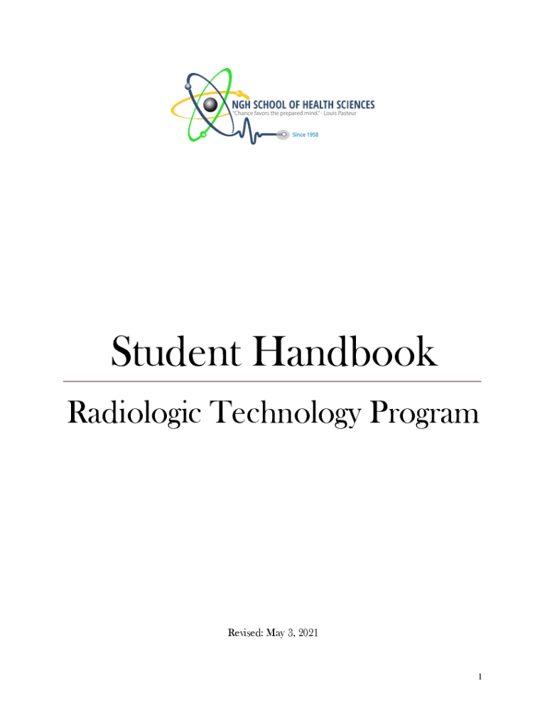 Fillable Online Radiologic Technology Student Handbook - Graduating ...