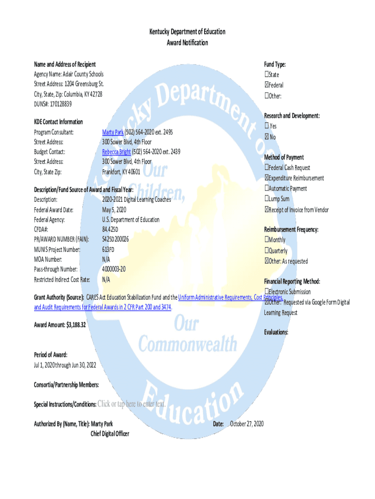 Fillable Online education ky Adair County High School Transcript ...