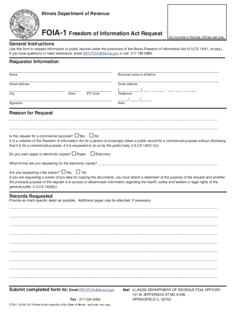 Fillable Online tax illinois FOIA-1 Freedom Of Information Act Request ...