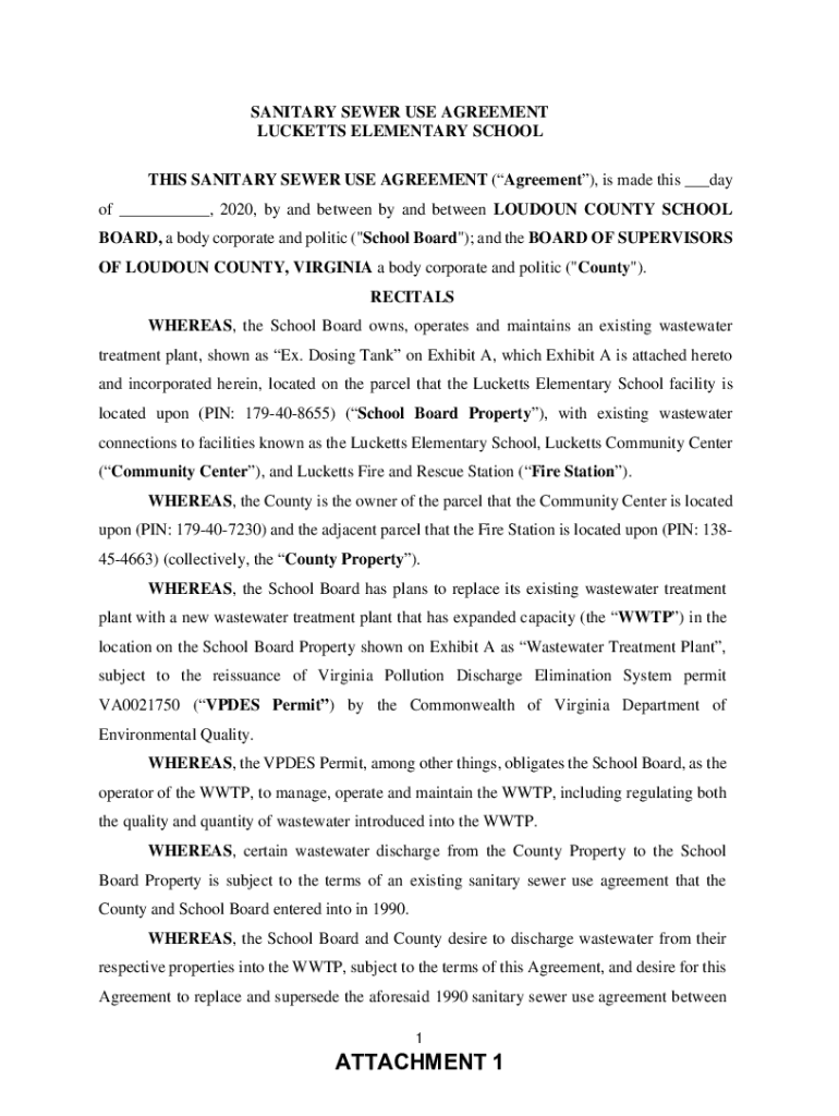Fillable Online 1. Sewer Agreement v2 (FINAL) 101620.pdf - BoardDocs ...