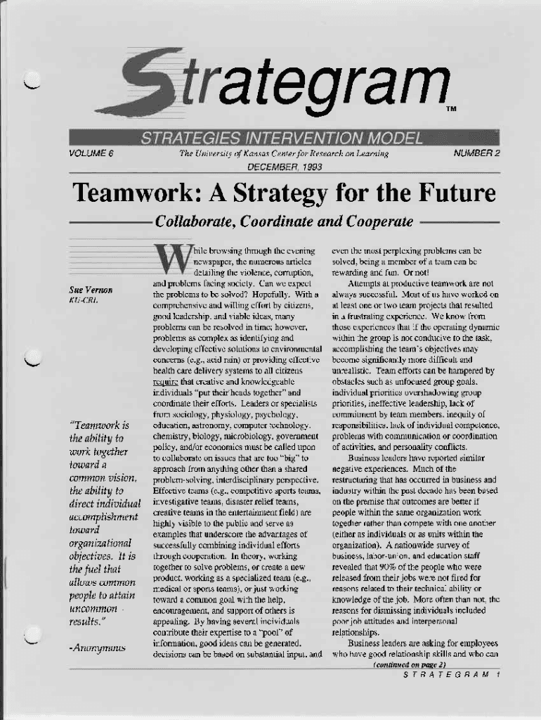 Fillable Online Team Profile on Collaboration in Teams in the Modern ...