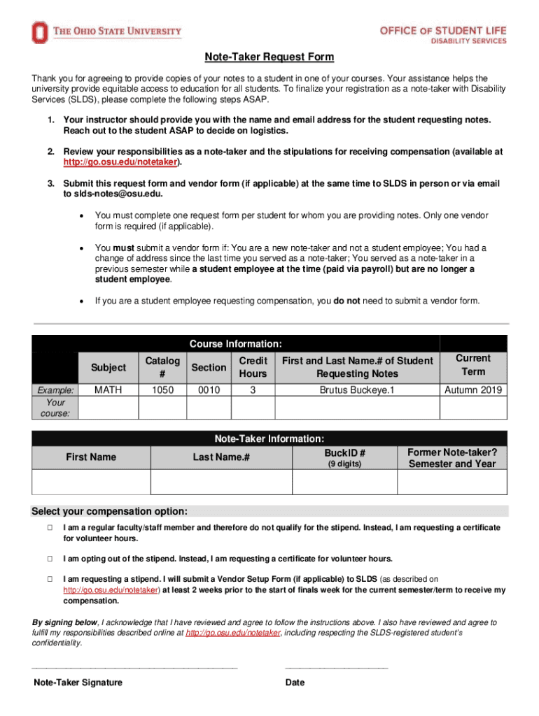 Fillable Online slds osu Email templates to request accommodations Fax ...