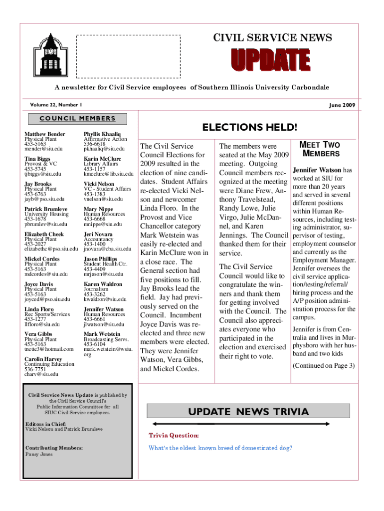 Fillable Online cscouncil siu CSC Newsletter May 08 - Civil Service ...