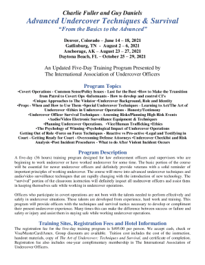 Fillable Online Charlie Fuller's Advanced Undercover Techniques and ...