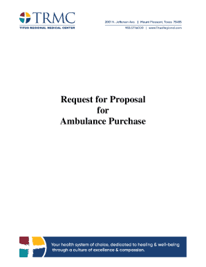 Fillable Online Request for Proposal for Comprehensive Revenue Cycle ...
