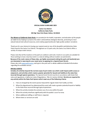 Fillable Online SC Event Permit - California State Parks Fax Email ...