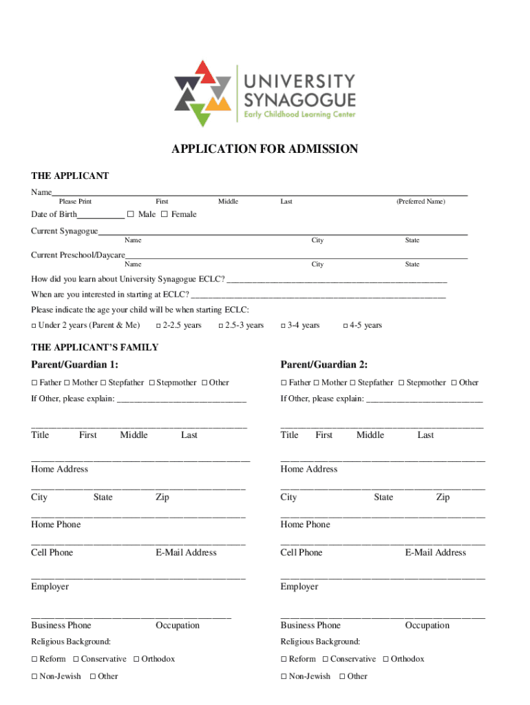 Fillable Online Application and enrolment for international applicants ...