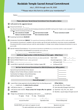 Fillable Online Sacred Commitment Form - Rockdale Temple Fax Email ...