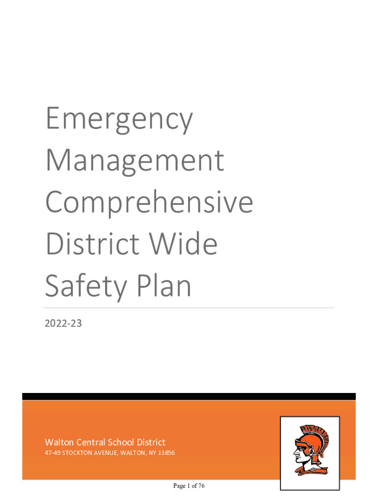 Fillable Online Emergency Management Comprehensive District Wide Safety ... Fax Email Print ...
