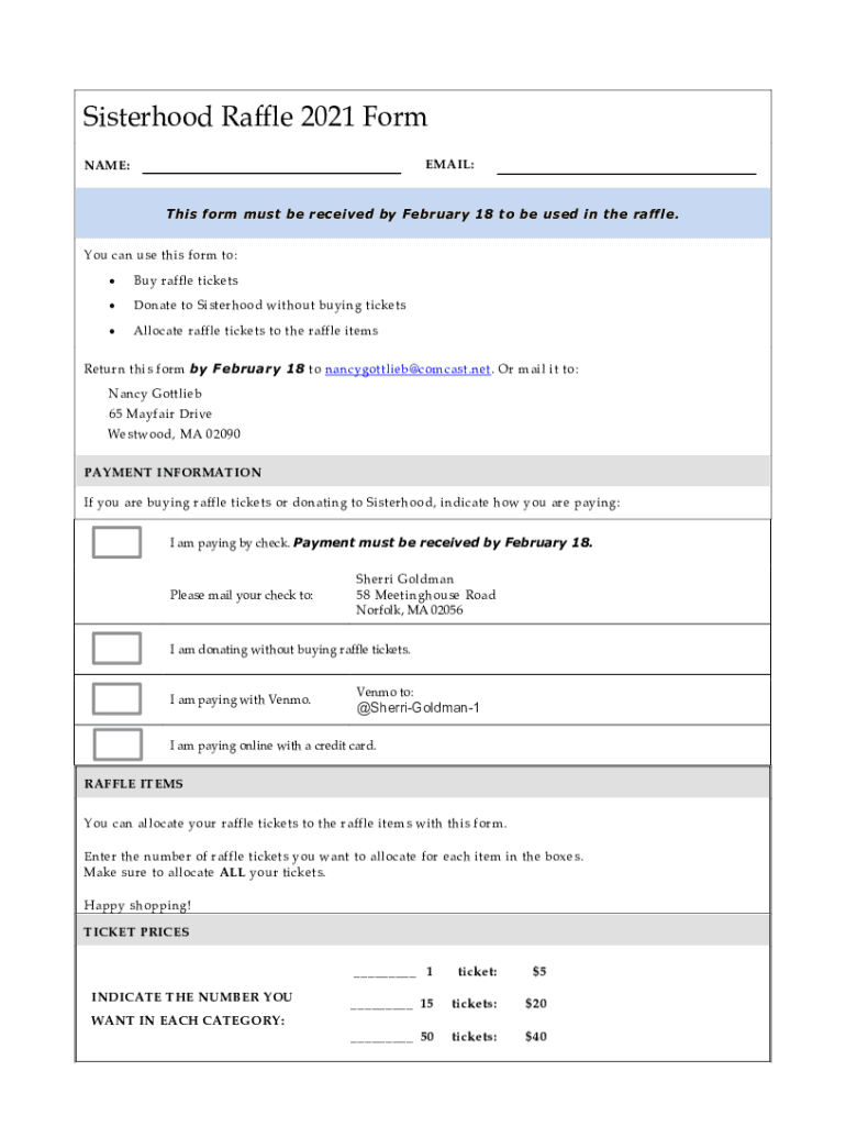 Fillable Online Raffle Ticket Form Template - Jotform Fax Email Print ...