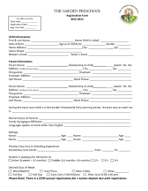 Fillable Online Registration Form 2022-2023 Fax Email Print - pdfFiller
