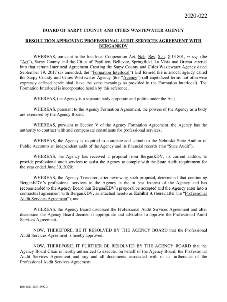 Fillable Online board of sarpy county and cities wastewater agency Fax ...