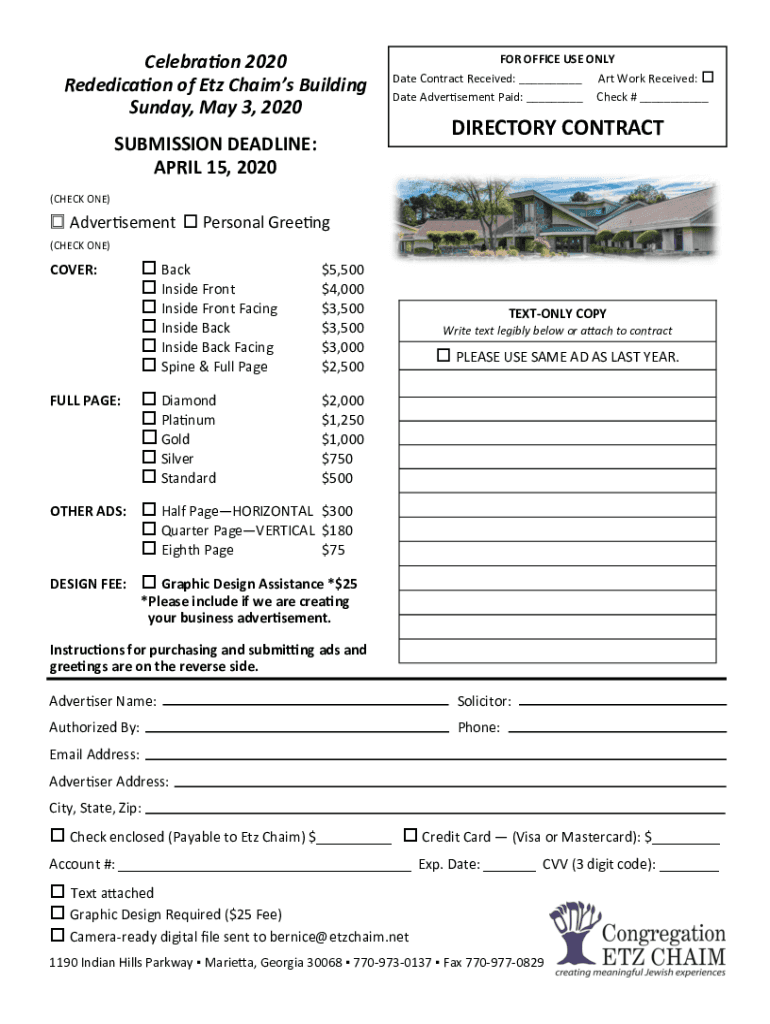 Fillable Online Congregation Etz Hayim Looks Forward to Welcoming Rabbi ...