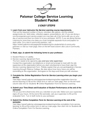 Fillable Online Service Learning Packet of Information and Forms Fax Email Print - pdfFiller