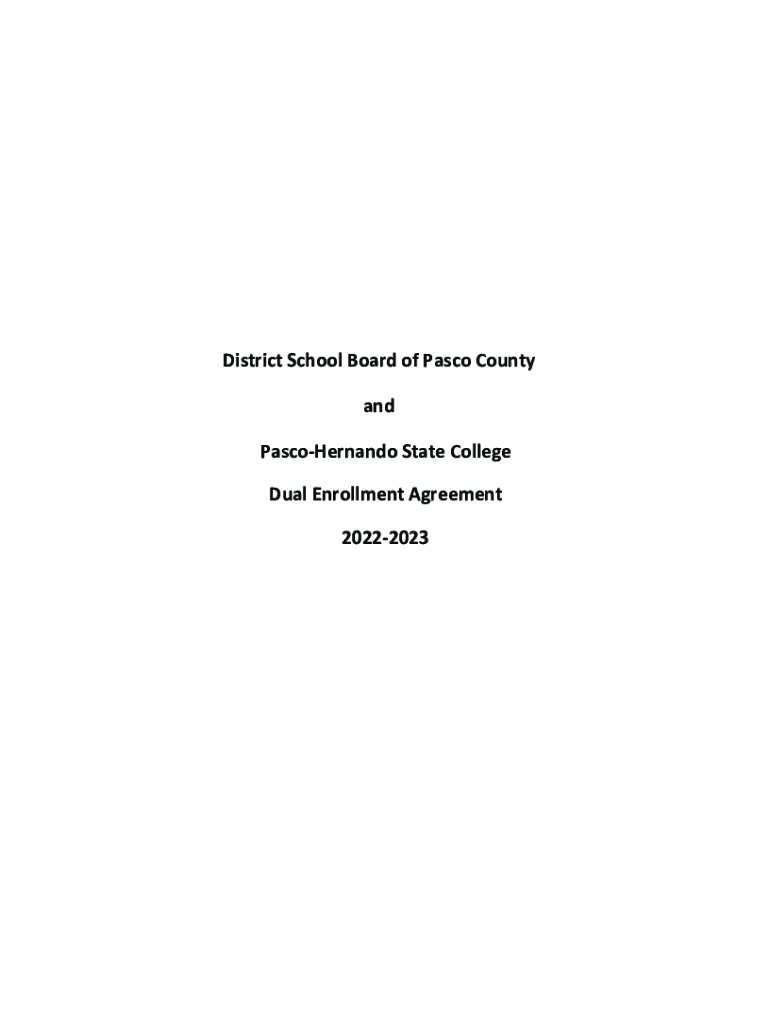 Fillable Online Dual Enrollment Request - Pasco County Schools Fax ...