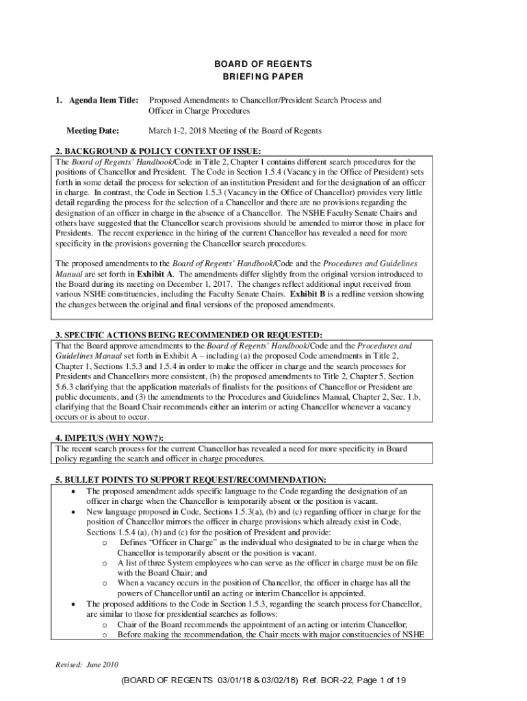 Fillable Online Amendment to Procedures and Guidelines Manual ...