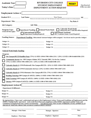 Fillable Online riverside city college student employment hire ... - RCC Fax Email Print - pdfFiller