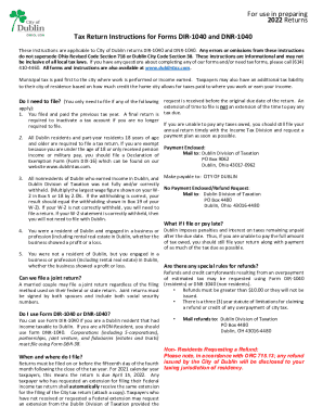 Fillable Online Individual Tax Forms - City of Dublin, Ohio, USA Fax ...