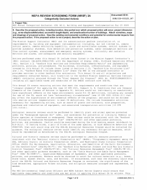 Fillable Online NEPA REVIEW SCREENING FORM (NRSF) 3A - Hanford.gov Fax ...