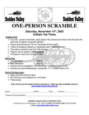 Fillable Online How to Play a Scramble - Format Rules - Golf Distillery ...