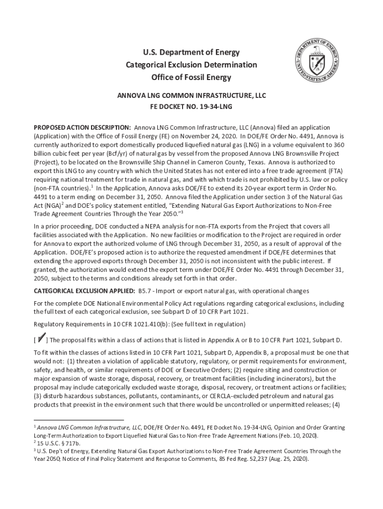 Fillable Online Final Environmental Impact Statement- Annova LNG ...