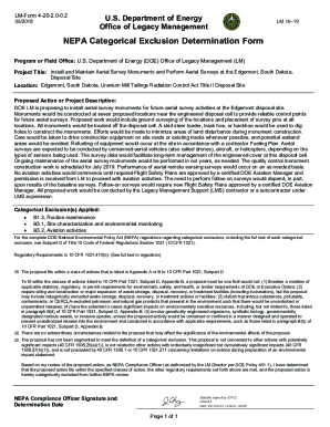 Fillable Online NEPA LM 15-19 Determination Form - Department of Energy ...