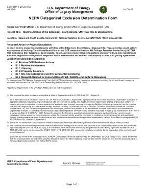Fillable Online NEPA CXE Determination Form EDG Routine Actions ...