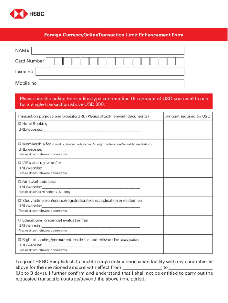 Fillable Online HSBC Foreign Currency Form Fax Email Print - pdfFiller