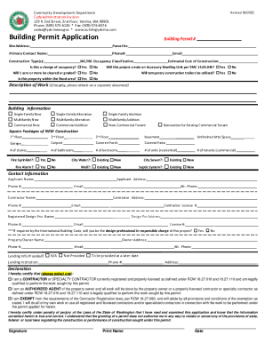 Fillable Online Building Permit Application - City of Yakima Fax Email ...