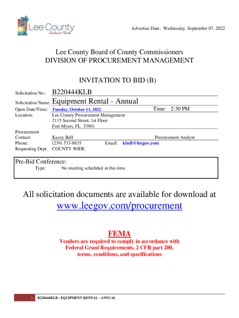 Fillable Online Current Invitations for Bids and Requests for Proposals Fax Email Print - pdfFiller