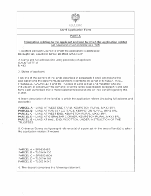 Fillable Online CA16 Application Form for Landowner Statements Fax ...