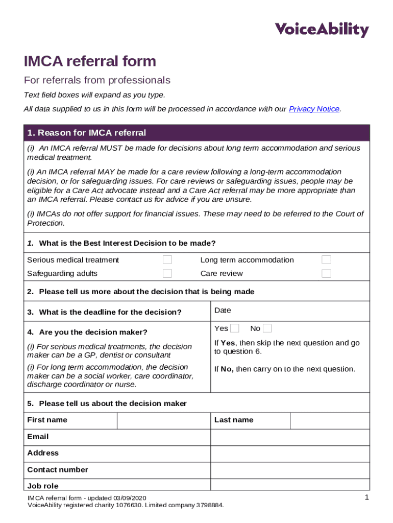 IMCA Referral - CADMHAS: Mental Health Advocacy ... Doc Template ...