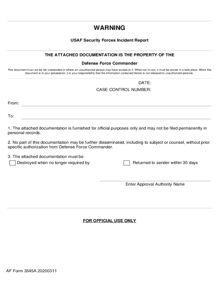 Af Form 3545 - Fill Online, Printable, Fillable, Blank | pdfFiller
